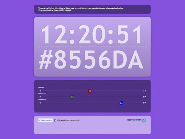 Colour Clock: representing time as a hexadecimal value - mmminimal
