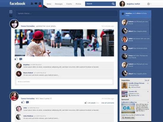 Facebook Redesign Concept - mmminimal